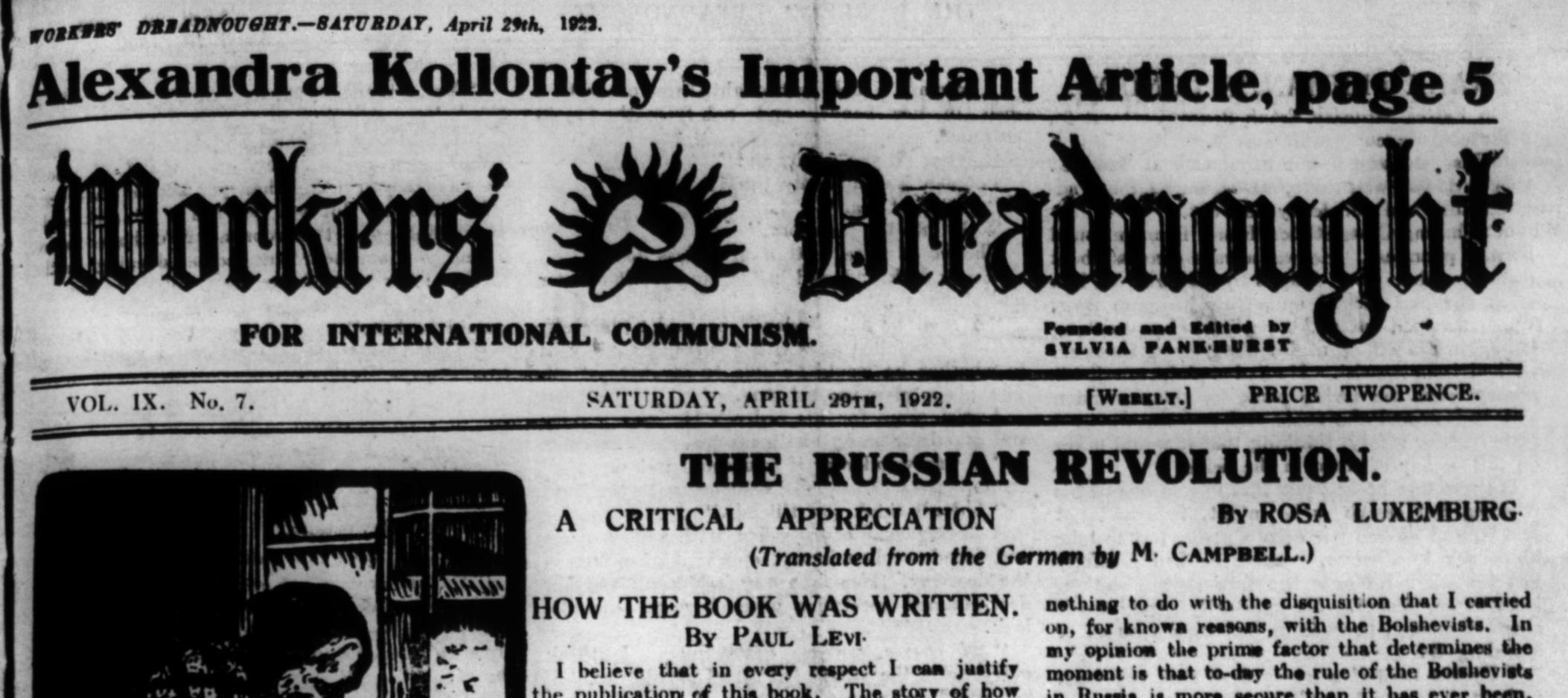 The Workers' Dreadnought (Vol. 09 No. 07 - 29 April 1922) | libcom.org